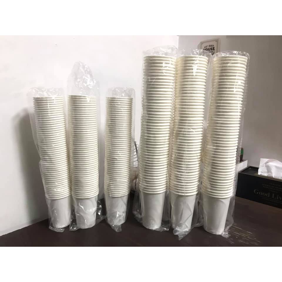 100pcs 6 5 8 10 12 16 22oz Printed Plain High Quality Paper Cups 100 