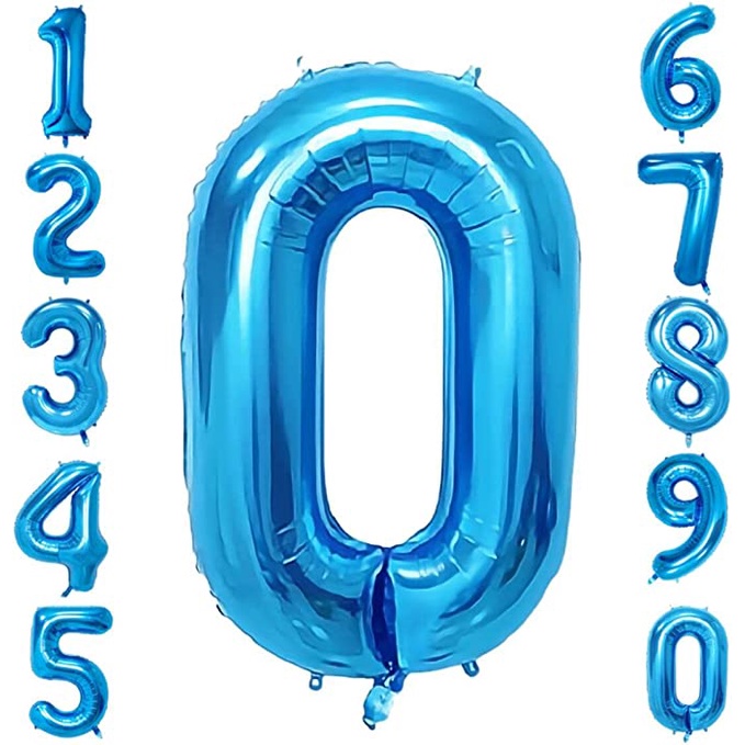 40 inch Blue Large Numbers jumbo Birthday Party Decorations Helium Foil ...