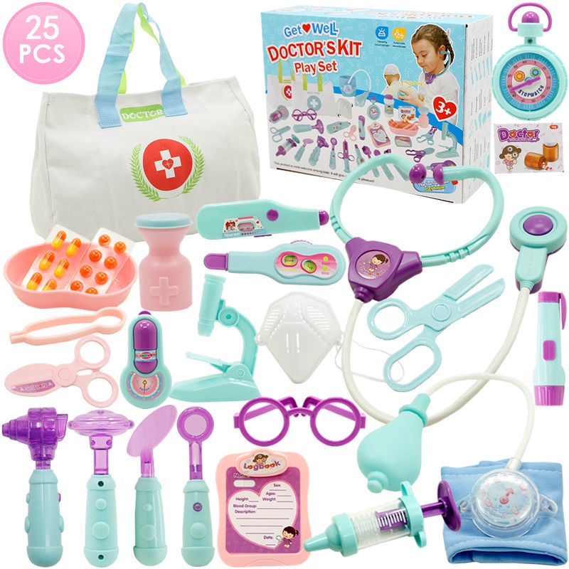 Toy Doctor Kits 28Pcs Pretend Play Doctor Kit Toys Stethoscope Medical ...