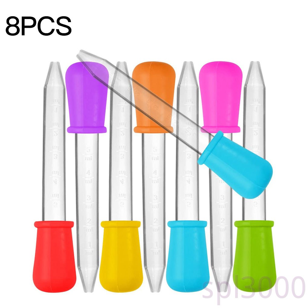 SPL-8Pcs Kids Oral Water Dropper Silicone Drip Tube with Graduated for ...