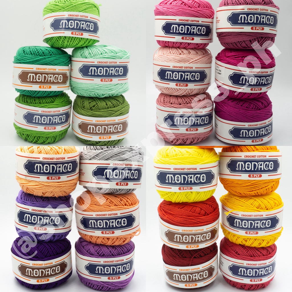 5ply Monaco Mercerized Cotton Crochet Thread Part 2 (YELLOW, ORANGE ...