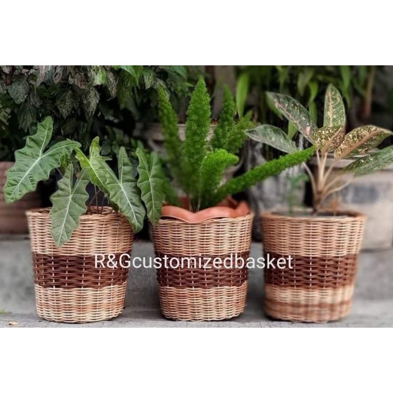 Large Planter- Middle brown / Rattan Pots, Pots for Plants | Shopee ...