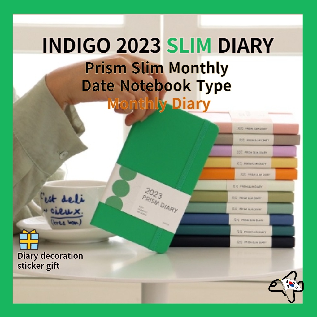 INDIGO 2023 DIARY SLIM PRISM DIARY/Prism Slim Monthly Date Notebook Type/ Monthly Diary /Easy to ...