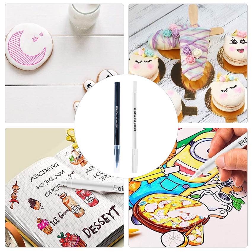White Edible Markers for Cookies Edible Pen, Food Grade Food Coloring ...