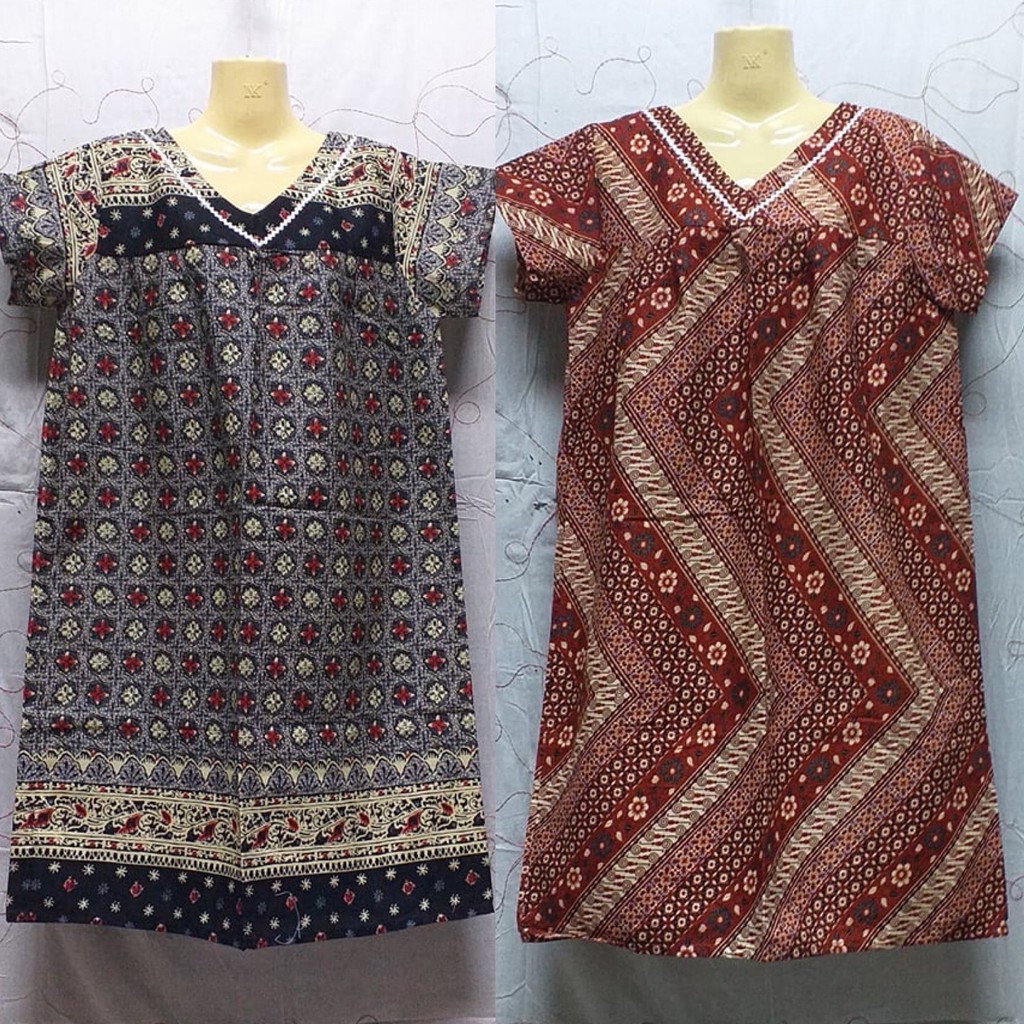 MEDIUM Jakarta Cotton Batik Daster Dress with Sleeves Summer Pambahay ...