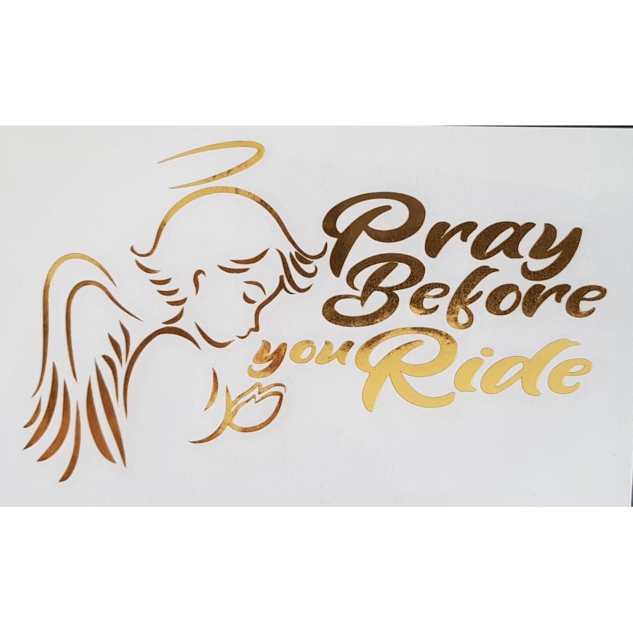 Pray Before You Ride Waterproof Vinyl Stickers for Cars & Motorcycles ...