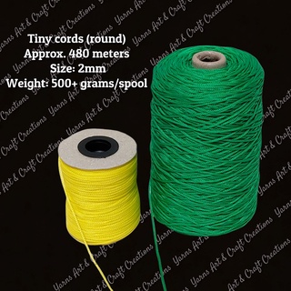 Yarns Art: 2MM TINY CORDS/ POLYPROPYLENE NYLON (ROUND BRAIDED) ROPE ...