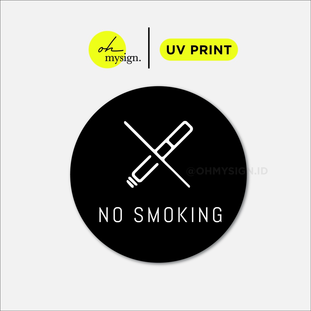 Writing No Smoking Sign Board Acrylic Paste Signage Wall Label | Shopee ...