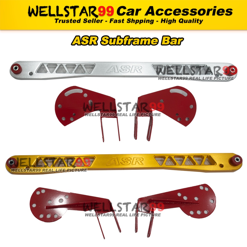ASR Subframe Bar Gold/Silver Honda Toyota Vios 2007 2008 2009 2010 2011 ...