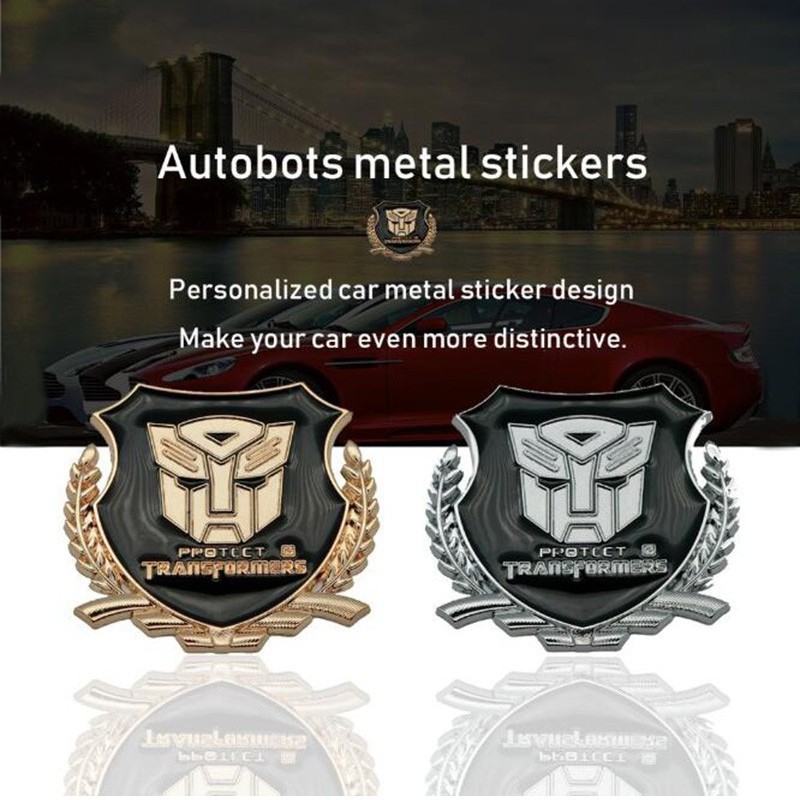 2PCS Car Styling 3D Metal Sticker Emblem Badge Autobots Logo Car ...