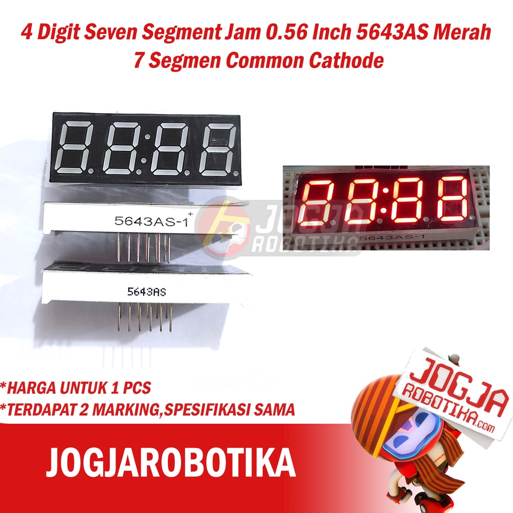 Merah 4 Digit Seven Segment Clock 0 56 Inch 5643as 5463as Red 7segment