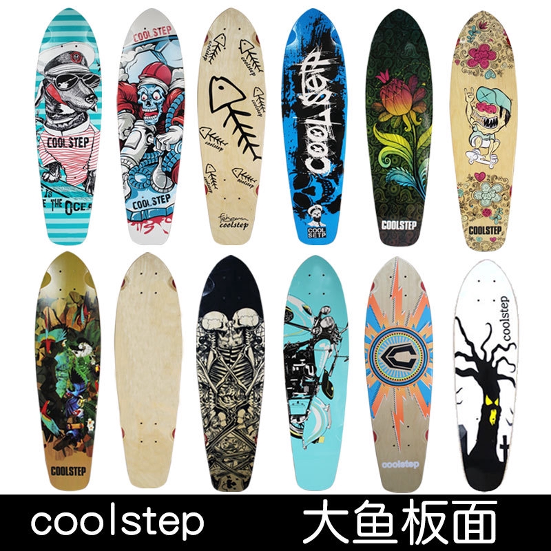 69 Professional big fish board, fish shaped four wheel skateboard ...