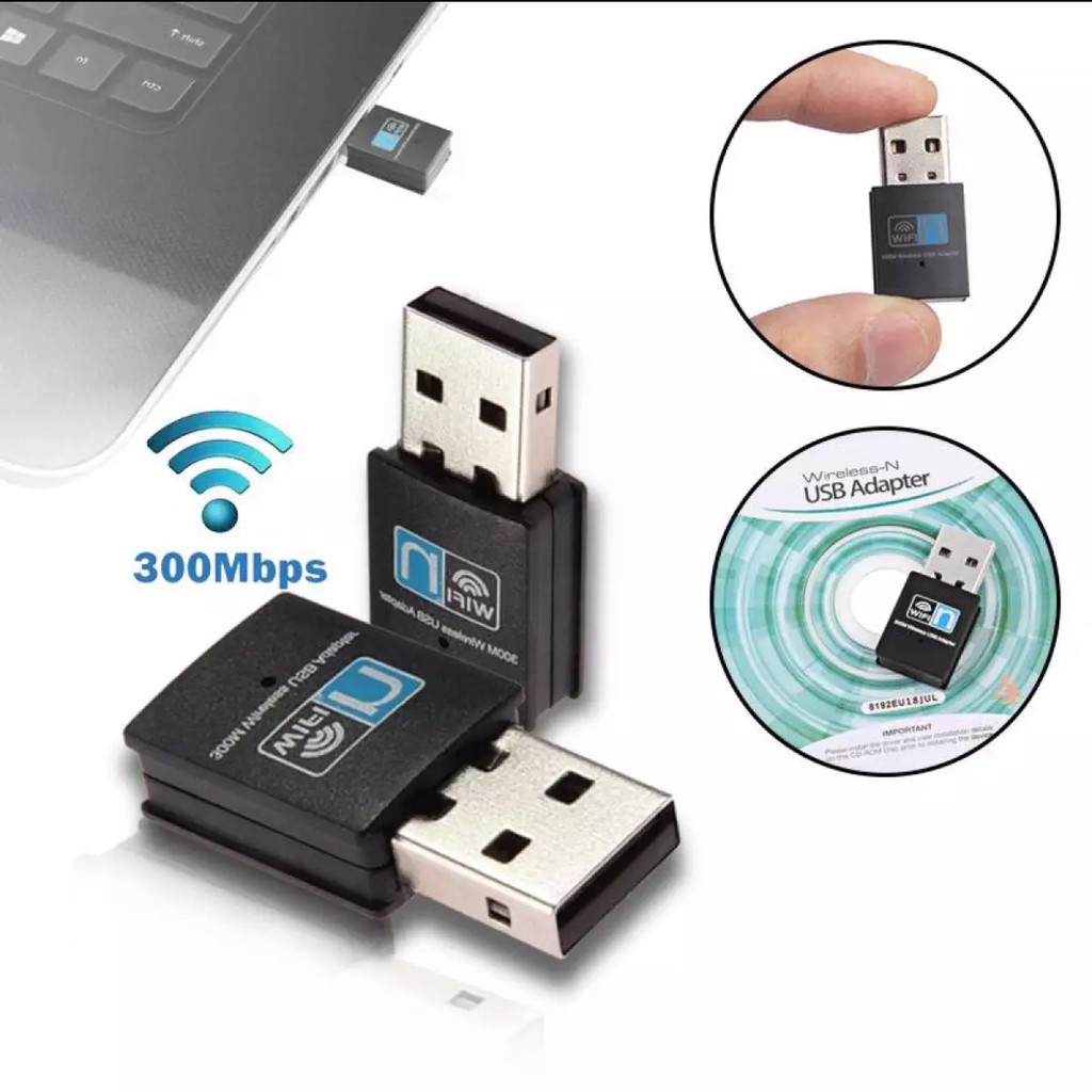300M Mini USB 2.0 WiFi Adapter Dongle Wireless Network Card Receiver for Desktop Laptop | Shopee ...