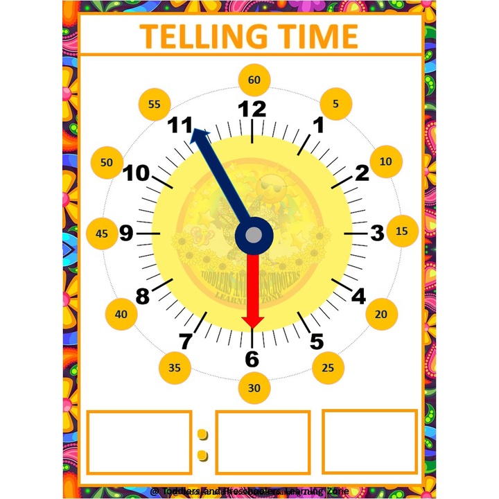 Reusable Telling Time Chart for Practice time telling activities ...