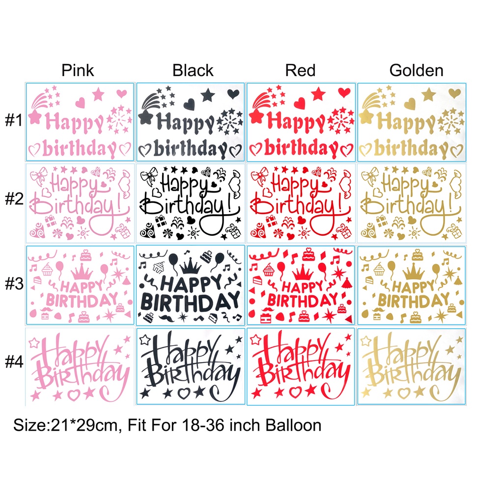 Happy Birthday Bobo Ball Sticker DIY Birthday Party Banquet Decoration ...
