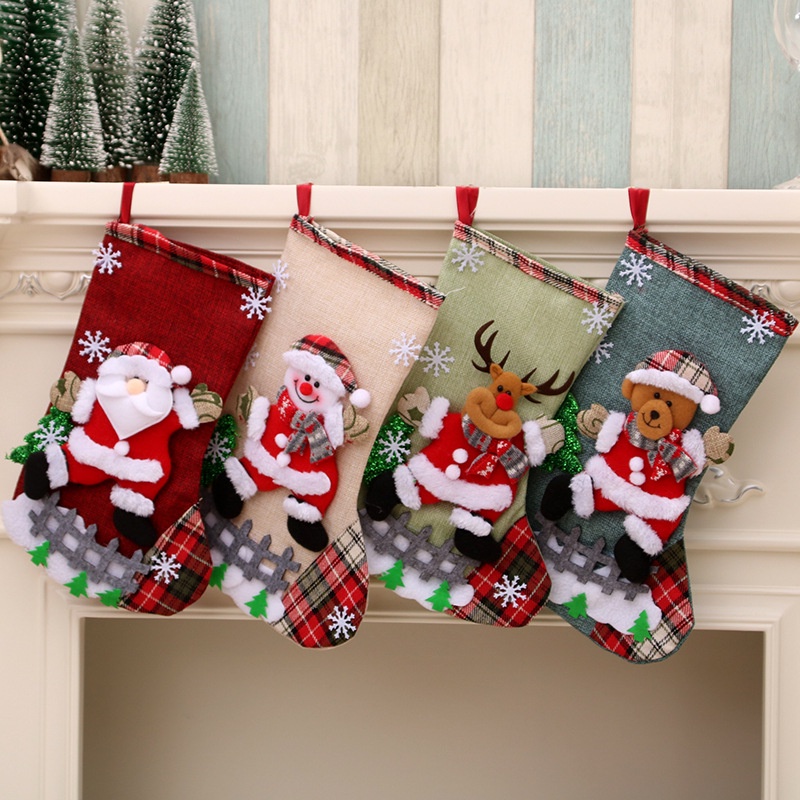 New Year Christmas Stocking Sack Xmas Gift Candy Bag Christmas ...