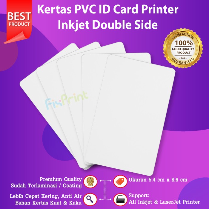 100 pcs / 230 pcs Blank PVC Material ID Card Plain Double Side Inkjet ...