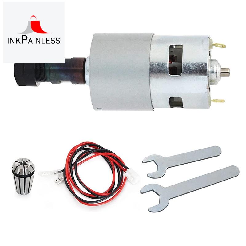 DC Motor CNC 775 Spindle Motor 100W 12-24VDC 20000RMP + ER11 Collet for ...