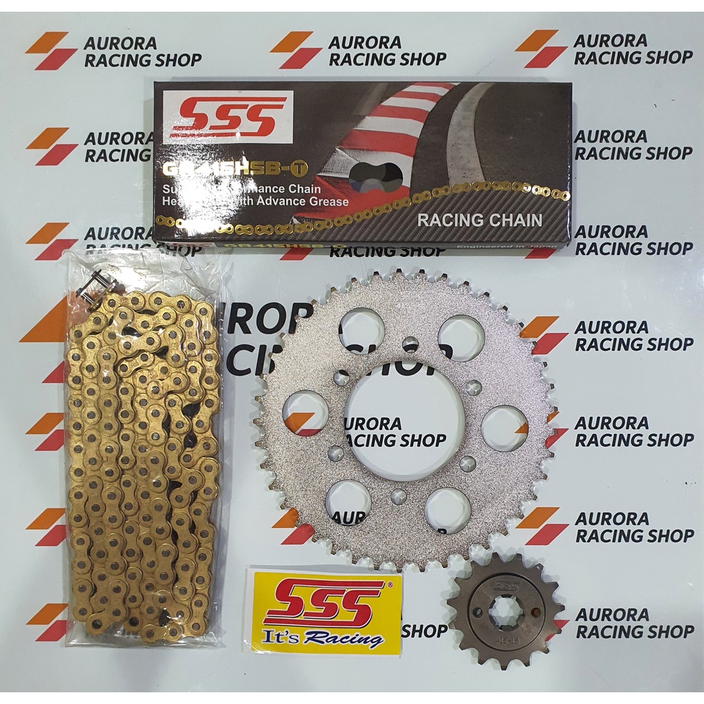 Gear Set SSS Vixion Old - NVL - MX King & Chain SSS 415 Hsbt Gold ...