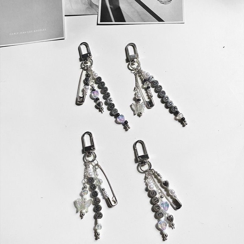 Strap - Silver letter keychain (change text upon request) | Shopee ...