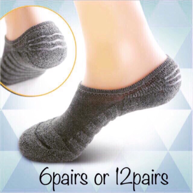 6Pairs/12Pairs Men's foot socks Silicone anti-skid thicker assorted ...