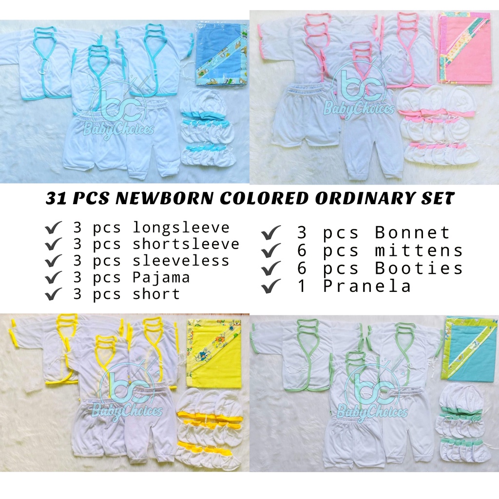 31pcs Newborn clothes Tie side Colored Bias Ordinary Baru baruan set ...