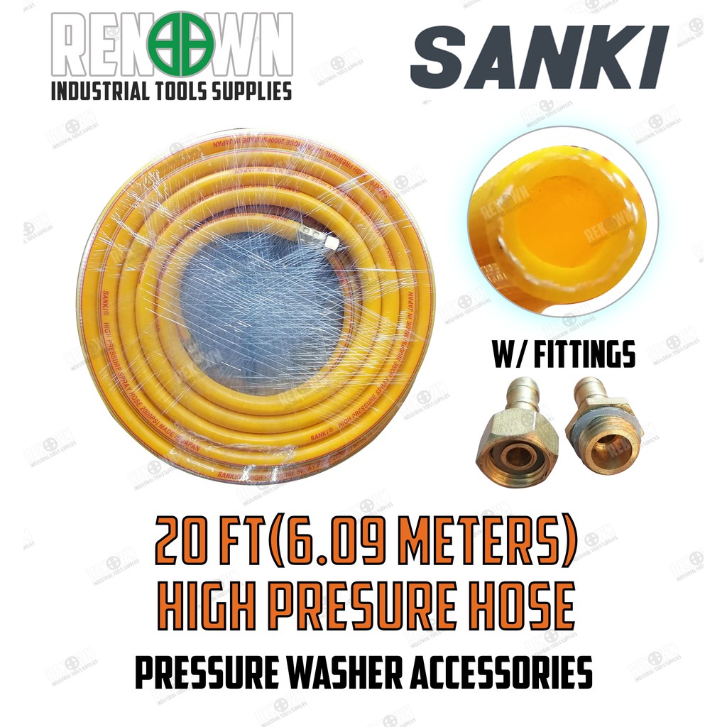 SANKI High-Pressure Hose with Fittings (20ft) | Shopee Philippines