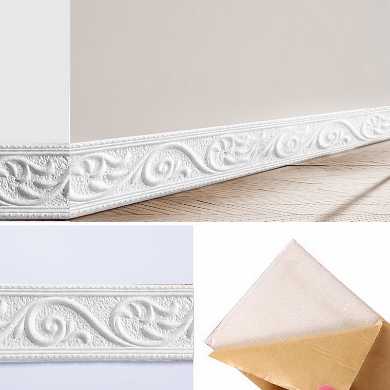 3d Wall Trim Line Skirting Border Self Adhesive Waterproof Baseboard