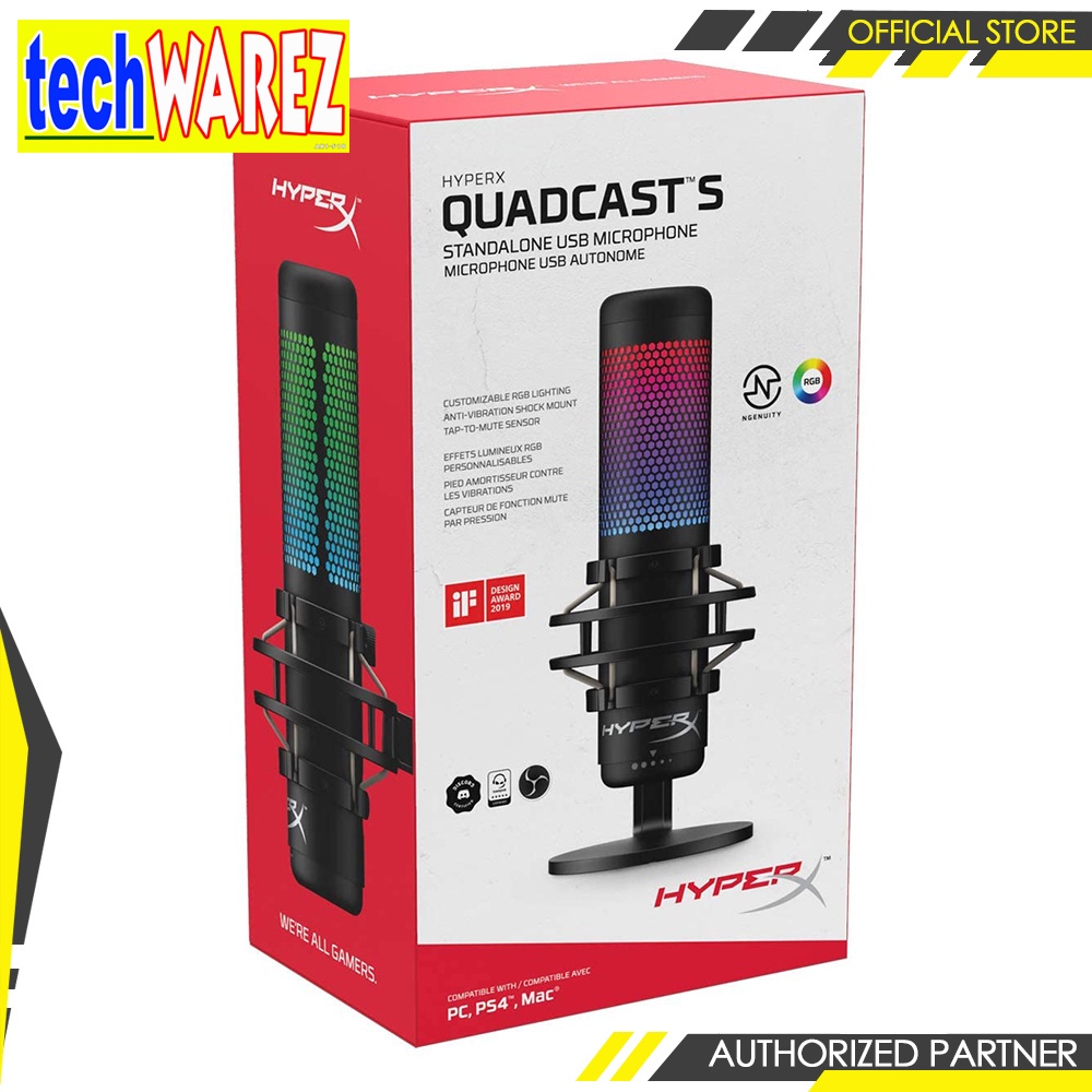 HyperX Quad Cast S RGB Condenser Mic For Pc Ps4 And Mac | Shopee ...
