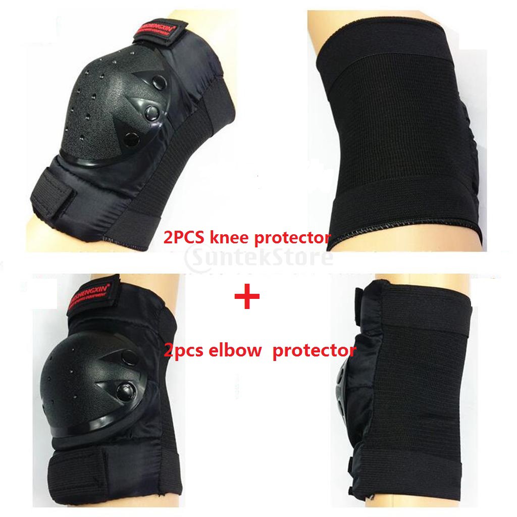 4 pcs Motorcycle Knee Pad Elbow Pads knee and elbow protector | Shopee ...