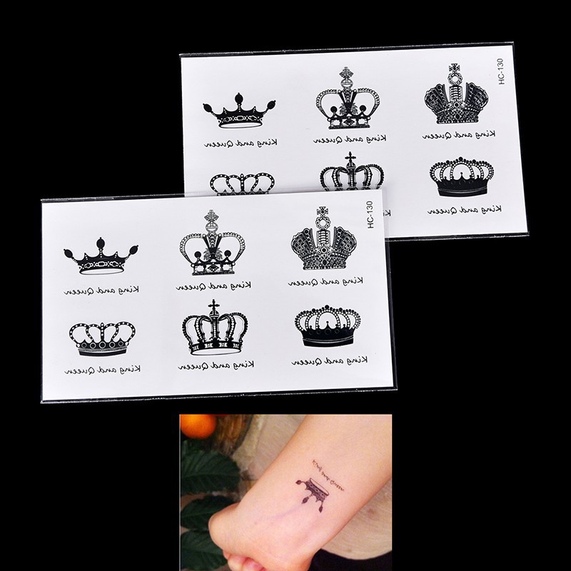 Fake Temporary Tattoo Sticker Crown Arm Body Waterproof | Shopee ...