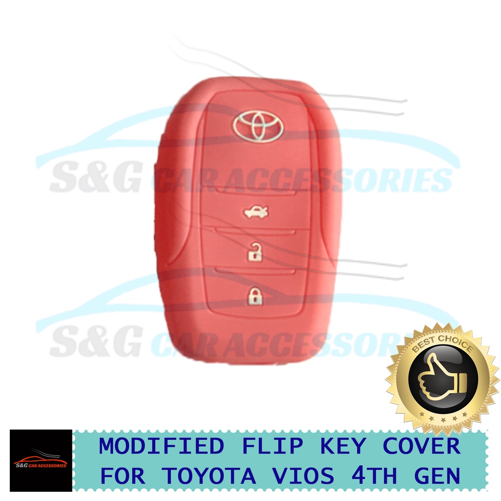 Silicone Key Cover For Modified Flip Key Toyota Vios 2019 2020 2021 ...