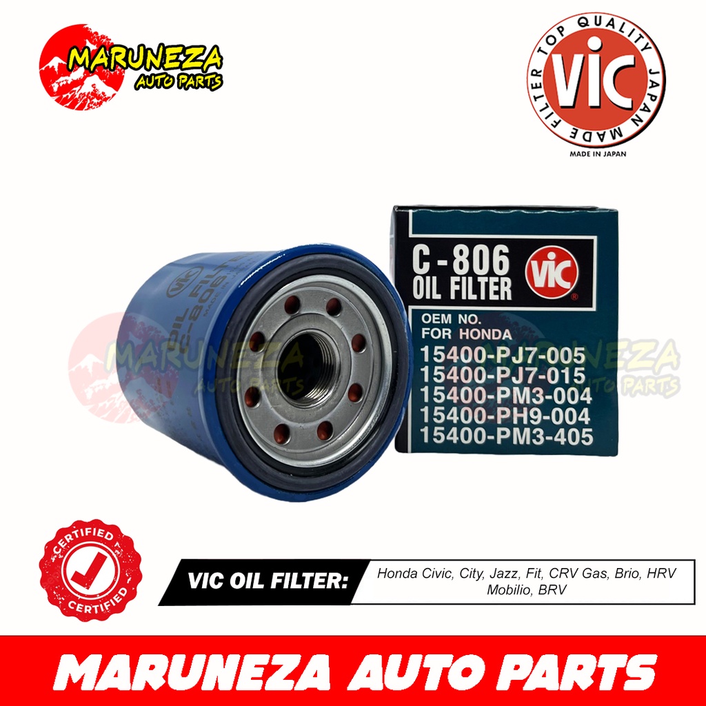 VIC Oil Filter C-806 for Honda | Shopee Philippines