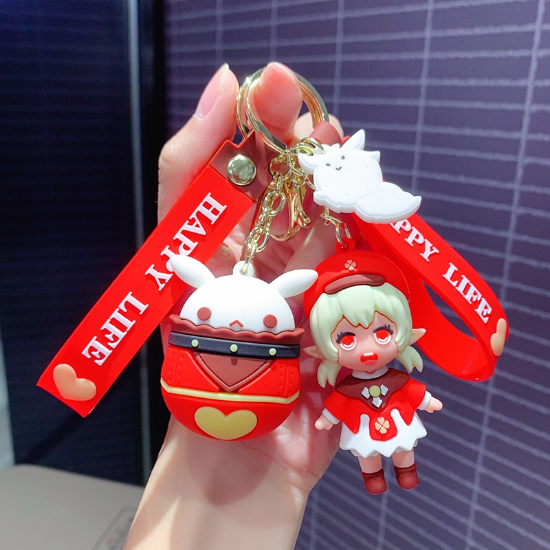 Anime Genshin Impact Keychain School Bag Pendant Cosplay Props Klee ...