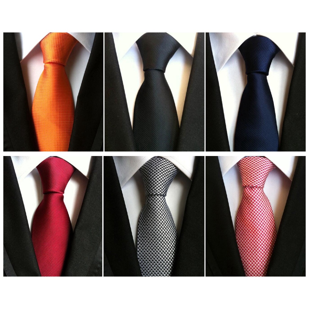 8cm Business Man Accessories Men's Formal Ties Solid Striped Blue Gray ...