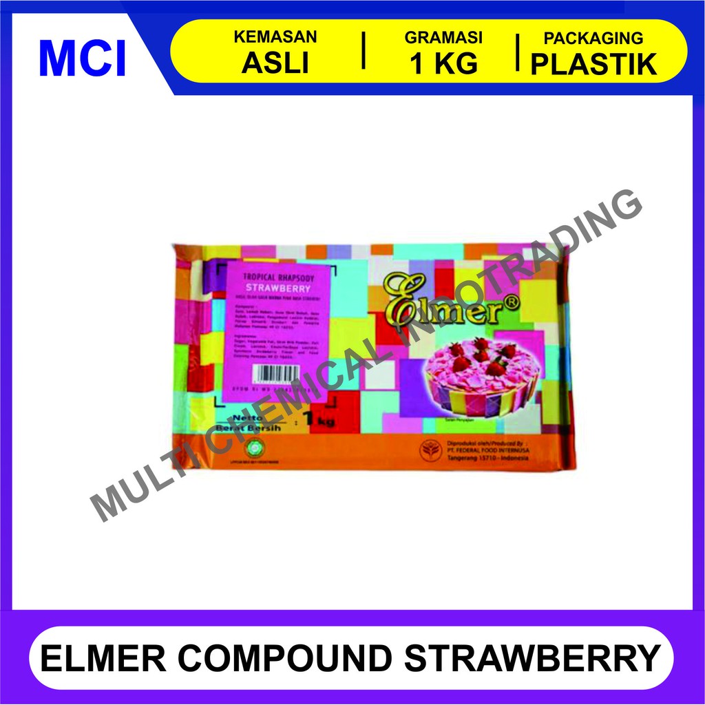 Elmer CHOCOLATE Bar/CHOCOLATE COMPOUND 1kg - STRAWBERRY | Shopee ...