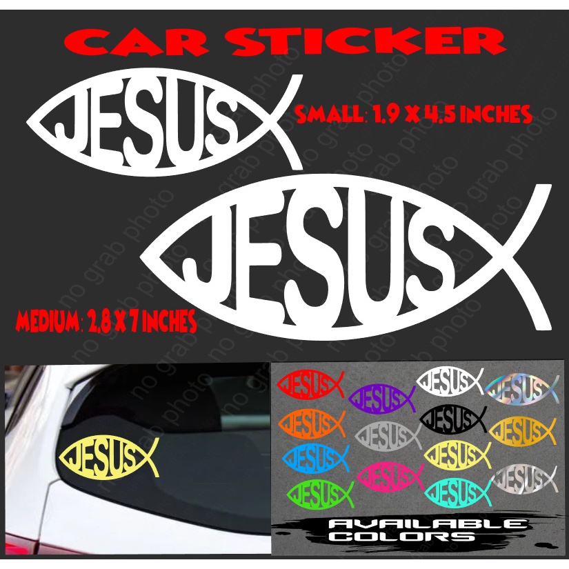 Jesus Fish Sticker for laptop motor car and phone | Shopee Philippines