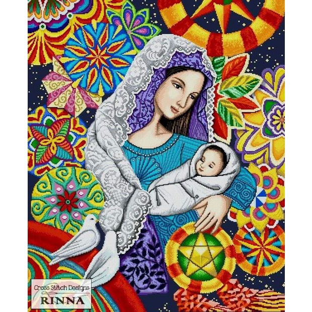 Cross Stitch PATTERN only -Ina at Anak -Mga Makukulay na Parol -Pinoy ...