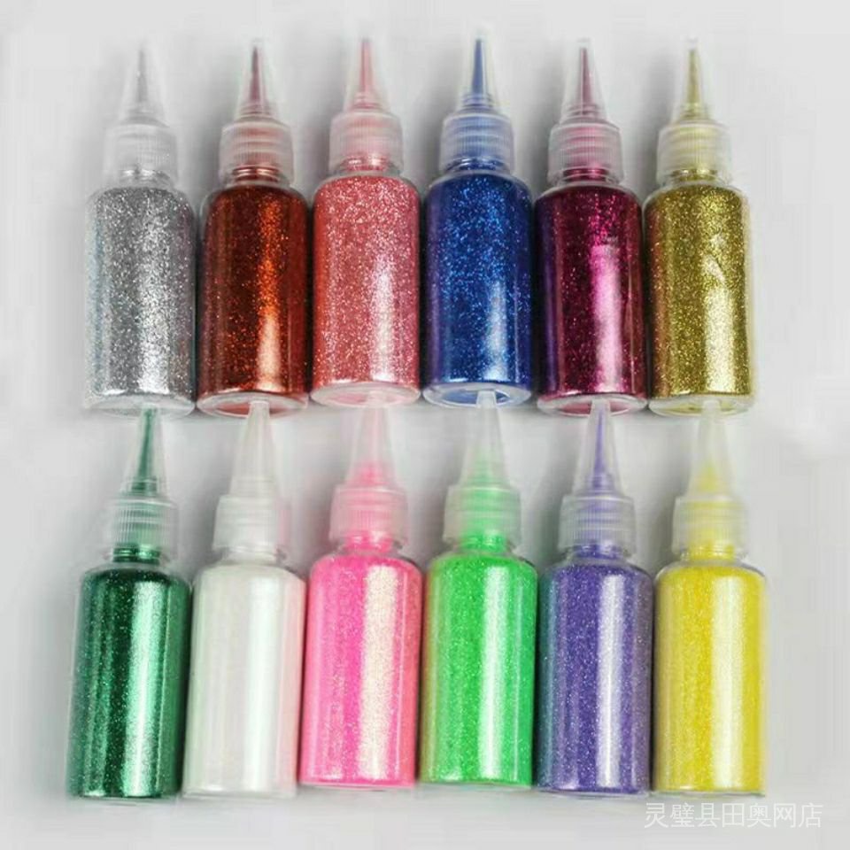 Bai#Gold Foil Powder#Children Handmade Painting 12 Colors Golden Powder ...