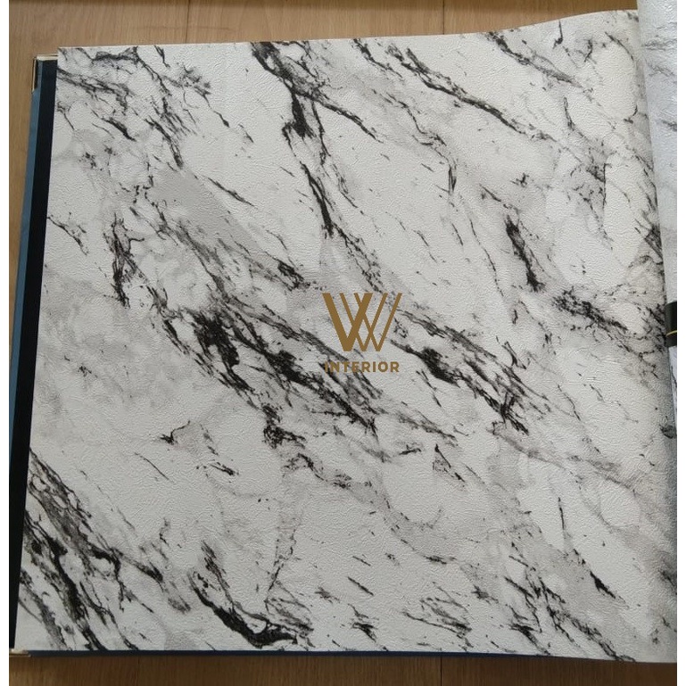 HITAM PUTIH Premium Vinyl Wall Wallpaper with Black and White Marble ...