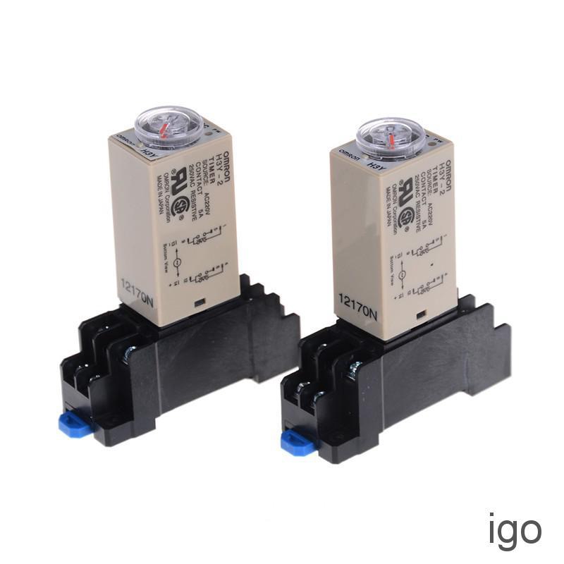 IGO 220V H3Y-2 Power On Time Relay Delay Timer 0-30s/60s DPDT & Base Socket | Shopee Philippines