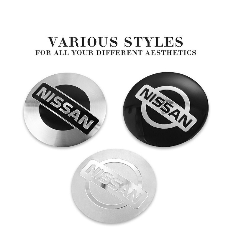Nissan 4Pcs/set 56mm Car Wheel Hub Cap Sticker Metal Emblem Stickers ...