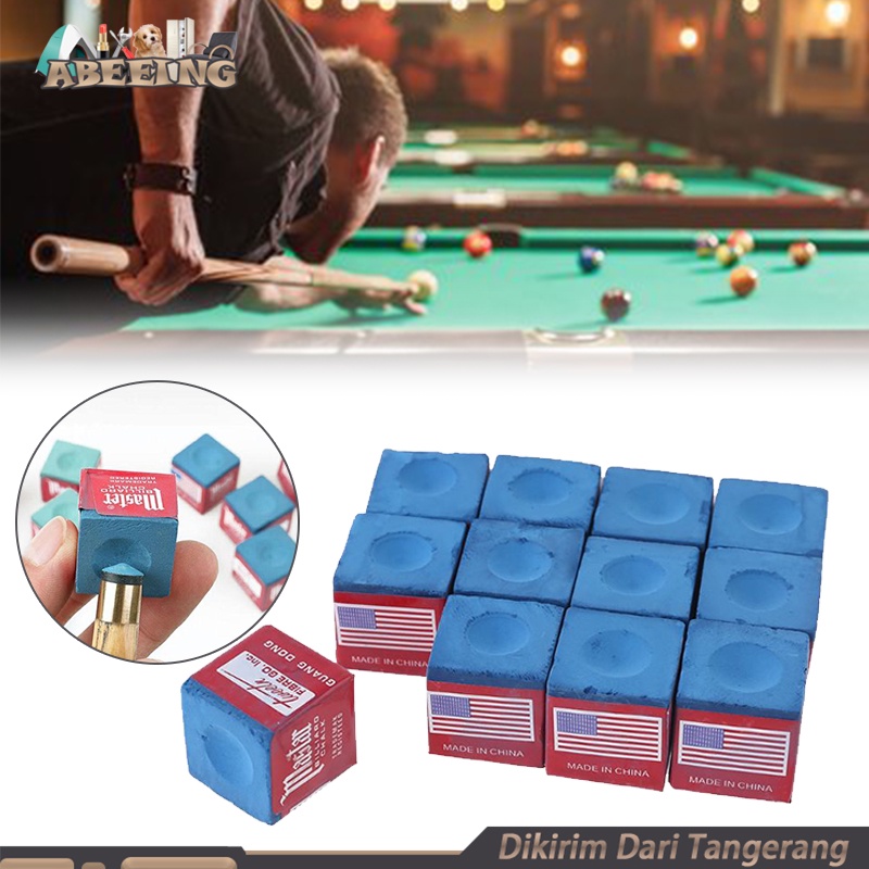 12pcs Pool Cue Chalk Cubes Premium Snooker Billiard Stick Chalk Pool ...