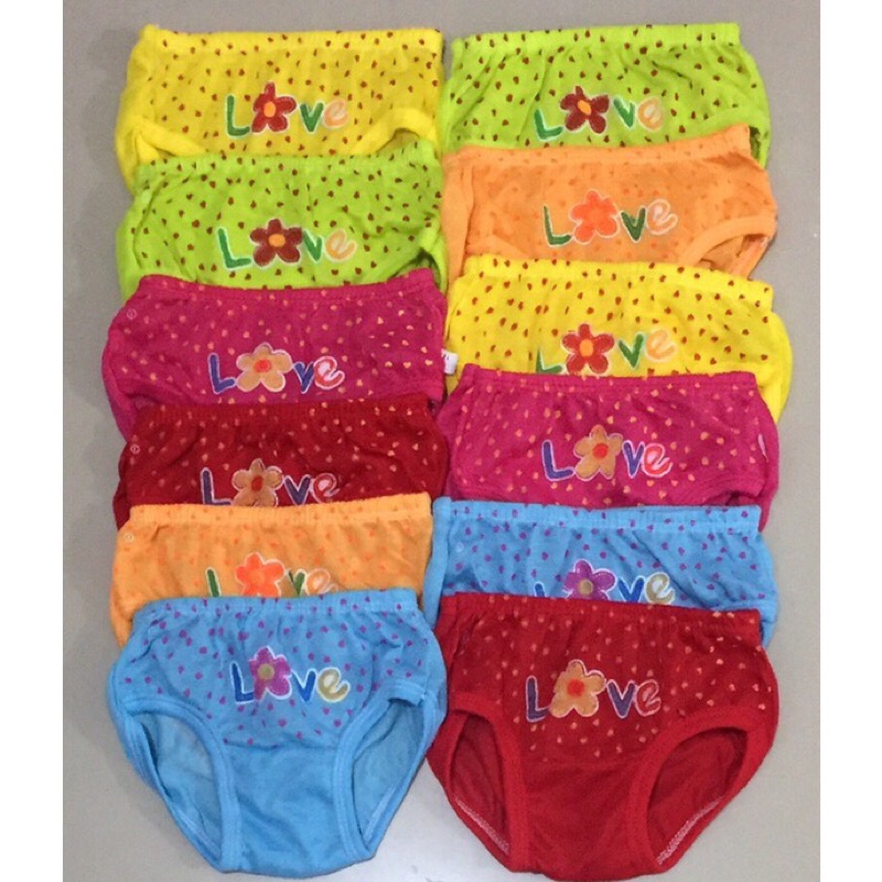 6pieces girls panty assorted colors(11months-3 yrs old) cotton ...
