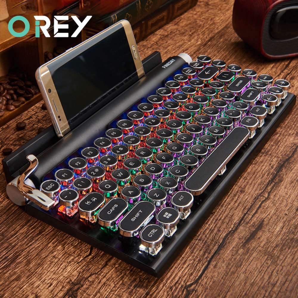 Mechanical Keyboard Wireless Bluetooth keyboards Dot retro typewriter ...