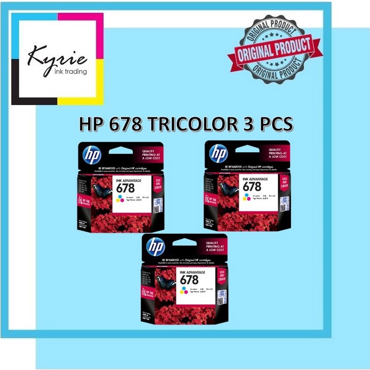HP 678 HP678 Tricolor Original Ink Advantage Cartridge Set of 3pcs ...