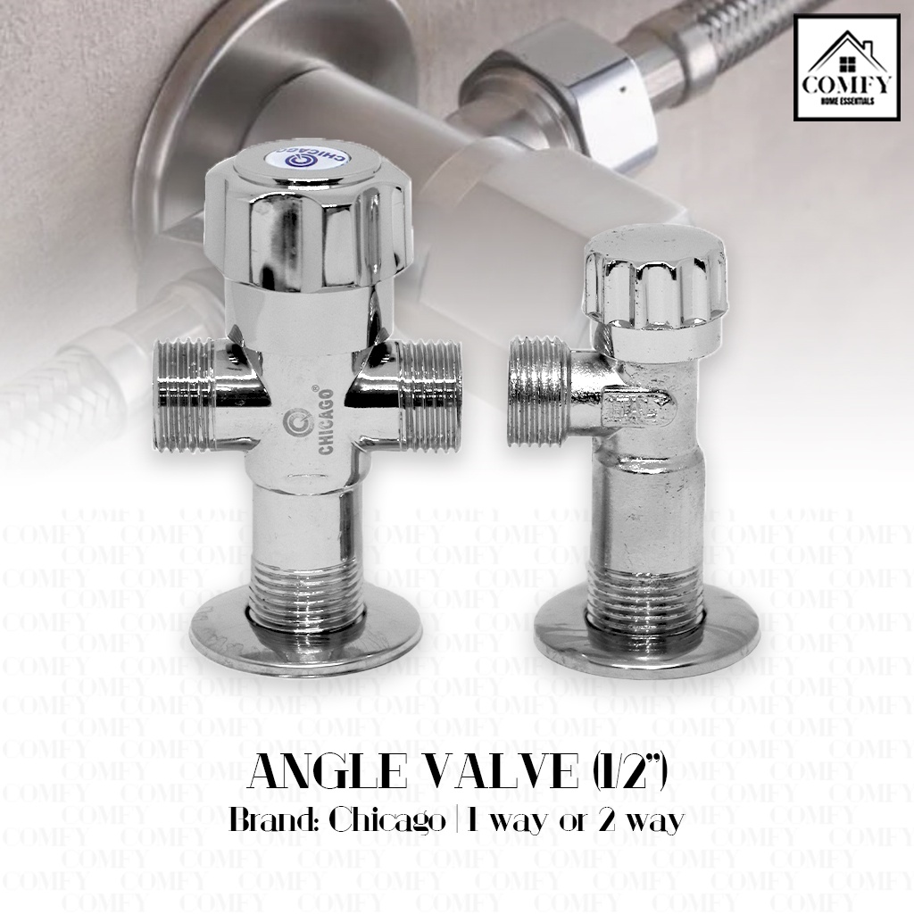 Chicago Brand One Way Two Way Double Angle Valve 1/2 Inches (1/2 x 1/2 ...