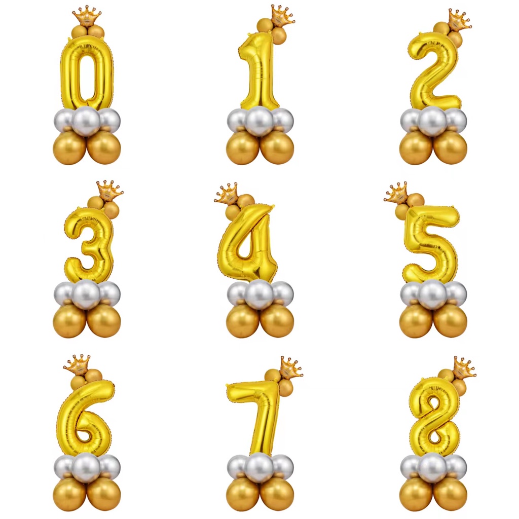 32inch [0-9] golden digital balloon children's birthday decoration ...