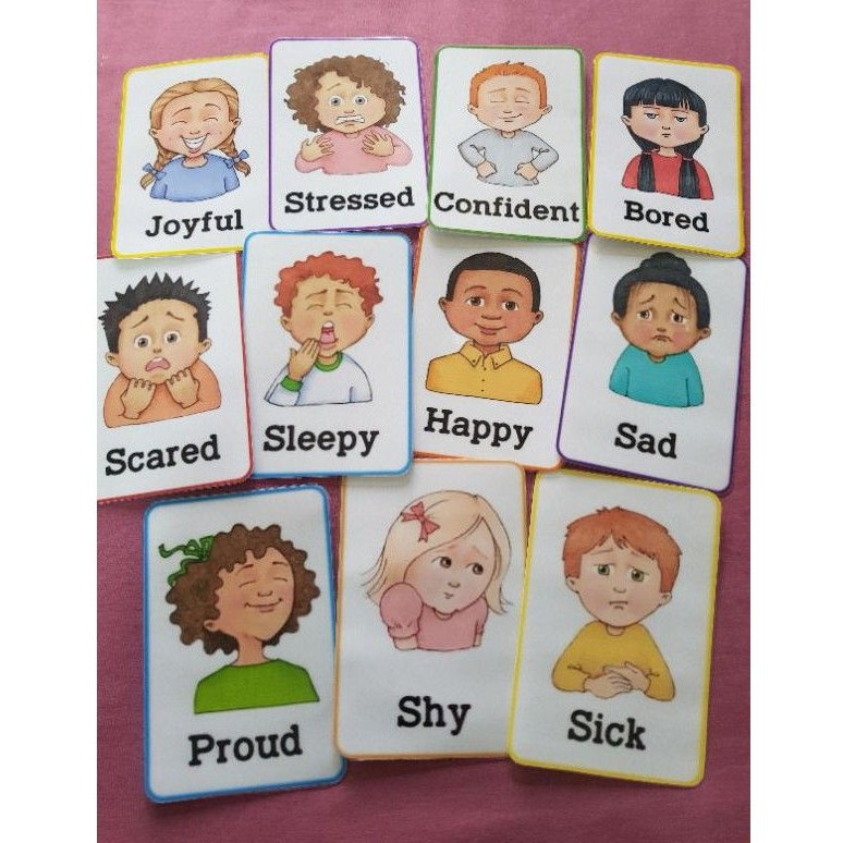 ESL Props - 11 Emoticon Flashcard (With Popsicle Stick) | Shopee ...