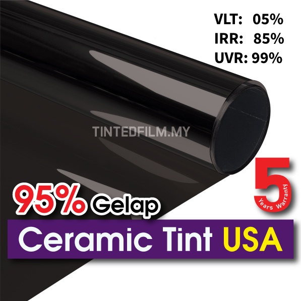 Tinted Kereta Tinted Hitam Ceramic Film Hitam 95% US Material Tinted ...